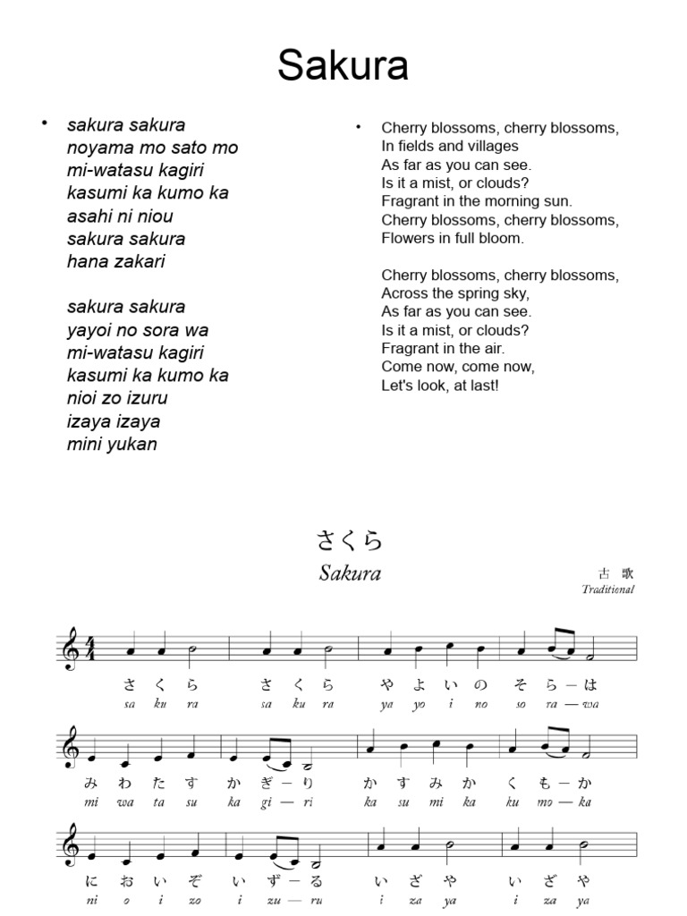 Sakura - Japanese Folk Song | PDF | Musical Instruments | Musicology