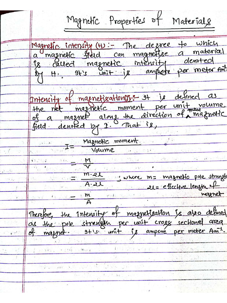 Magnetic Properties of Materials | PDF