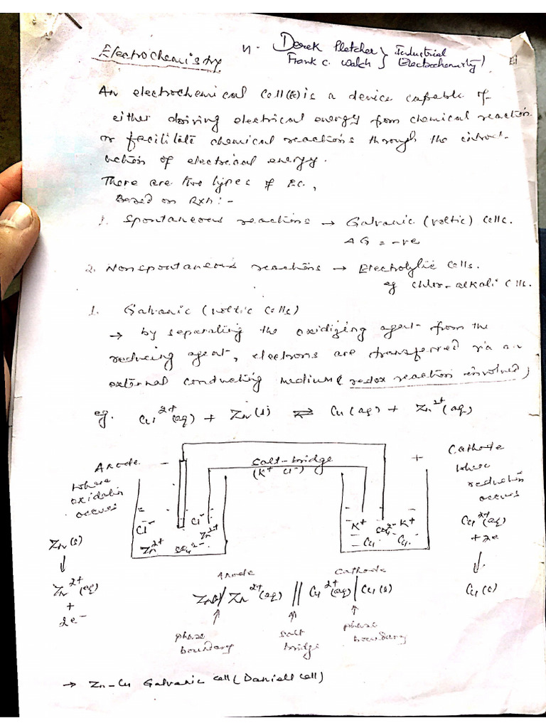 Electrochemistry Notes | PDF