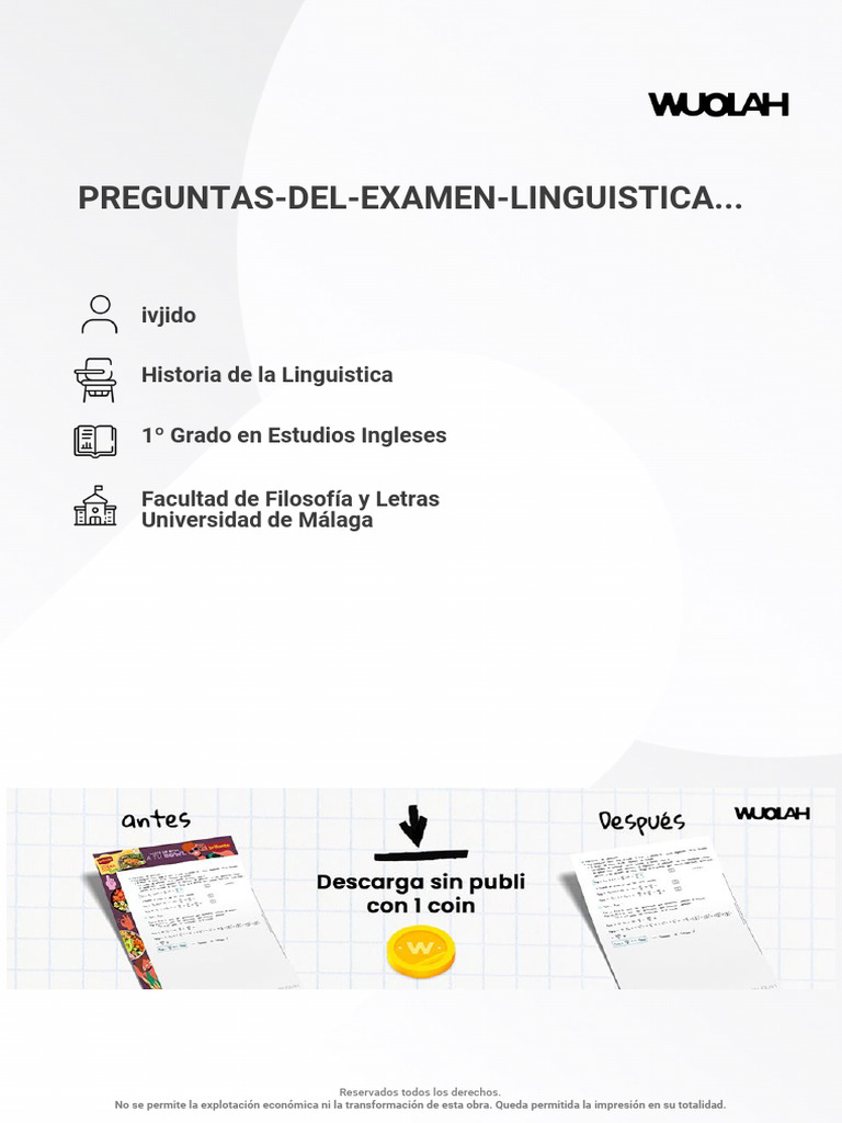 Wuolah Free Preguntas Del Examen Linguistica 20222023 | PDF | Lingüística | Comunicación humana