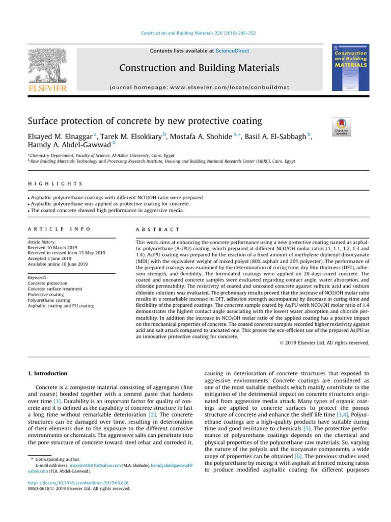 Surface Protection of Concrete by New Protective Coating | PDF ...