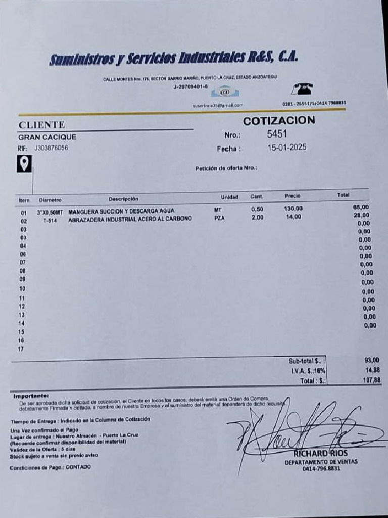 Cotizaci N 5451 R&S | PDF