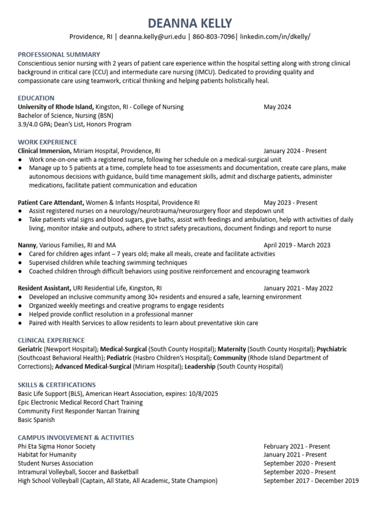 Nursing Sample Resume | PDF | Nursing | Patient