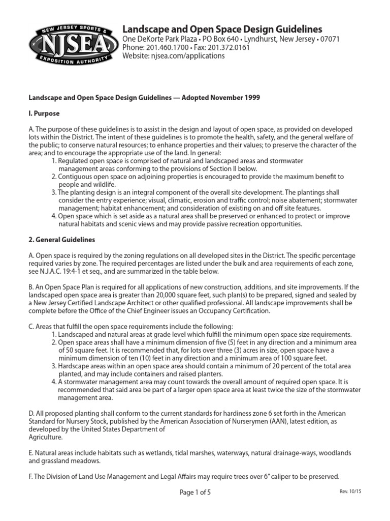 Landscape Design Guidelines for Open Spaces | PDF | Parks | Trees
