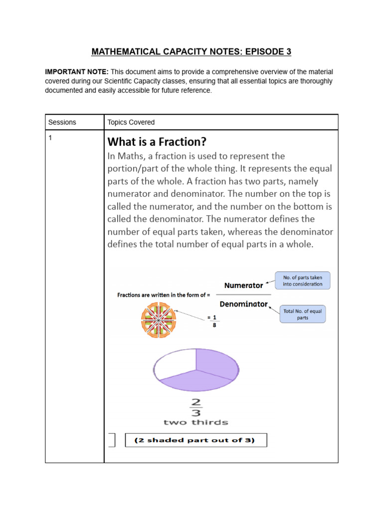 Mathematical Capacity Notes_ Episode 3 | PDF | Area | Rectangle