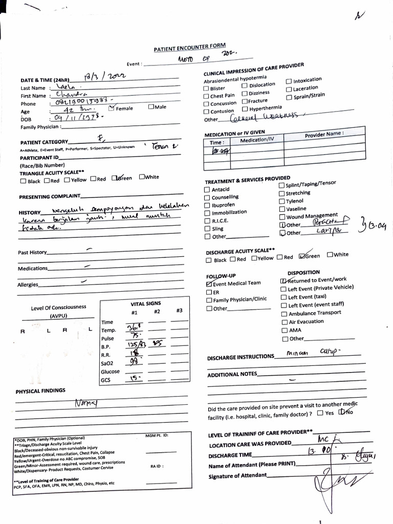 Patient Encounter Record Template | PDF | Medicine | Health Care