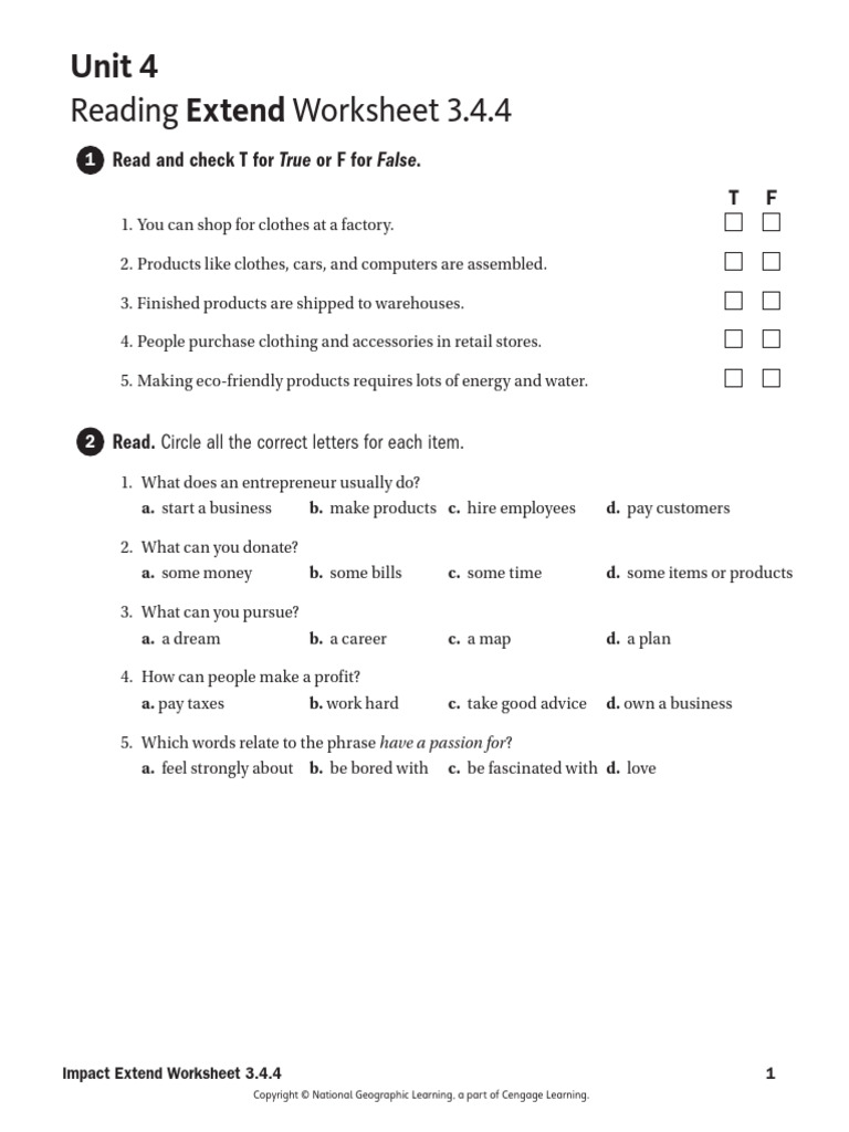 Reading Extend Worksheet 4 | PDF | Adjective | Adverb