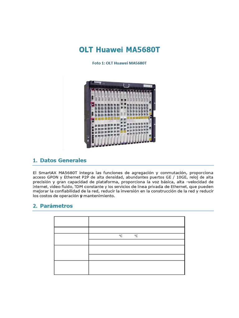 HUAWEI_OLT_GPON_MA5680T_datasheet | PDF | Ingeniería Informática ...