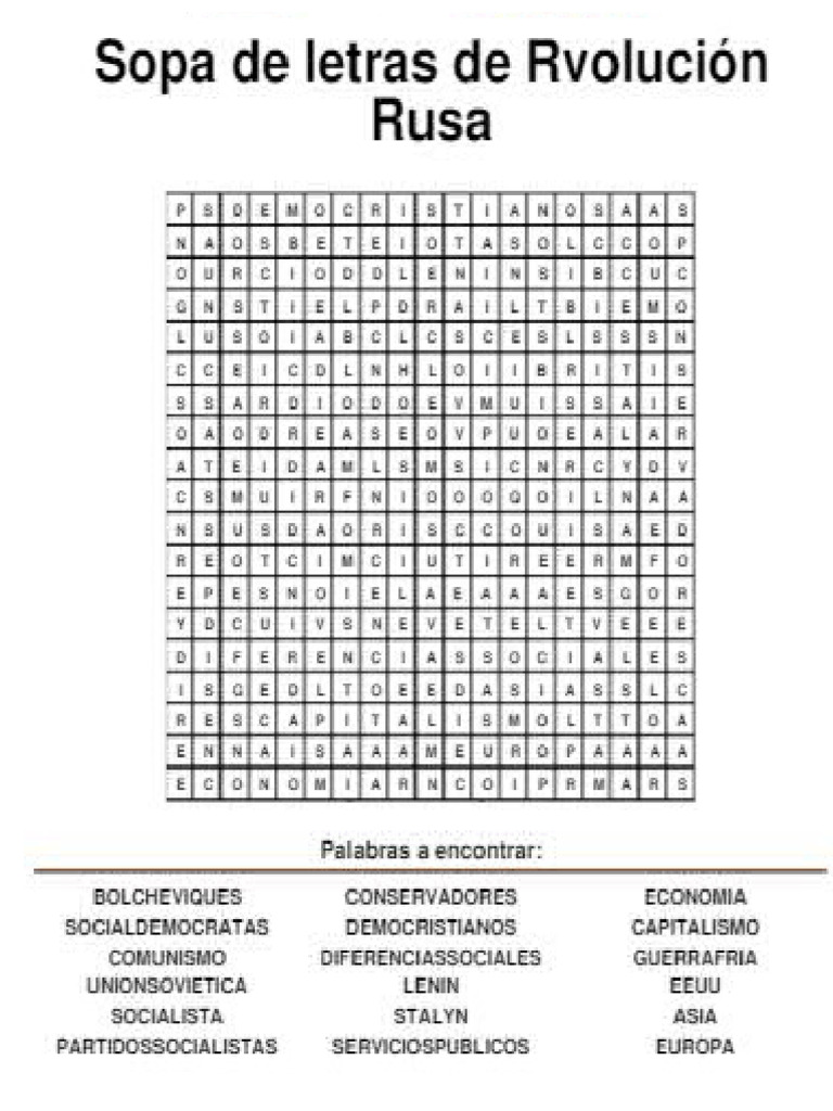 Crucigrama Rev Rusa 2 | PDF