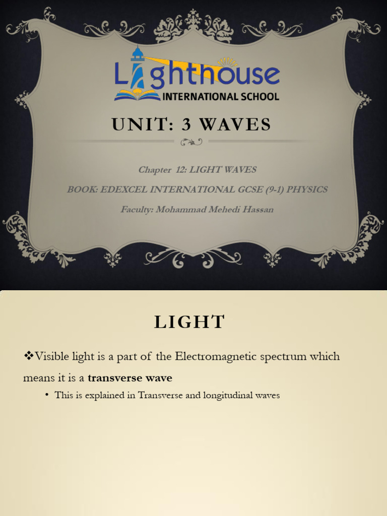 UNIT3 - WAVES CHAPTER 12 LIGHT WAVES | PDF | Waves | Refraction