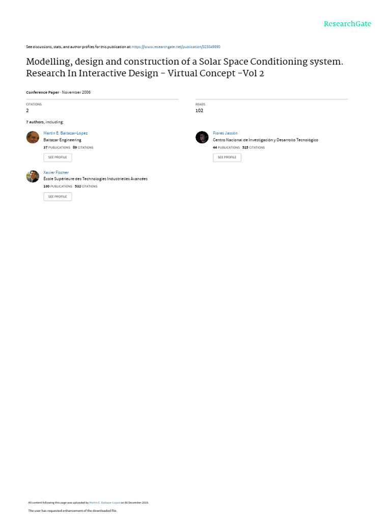 Modeling Design and Construction of A Solar Space Conditioning System ...