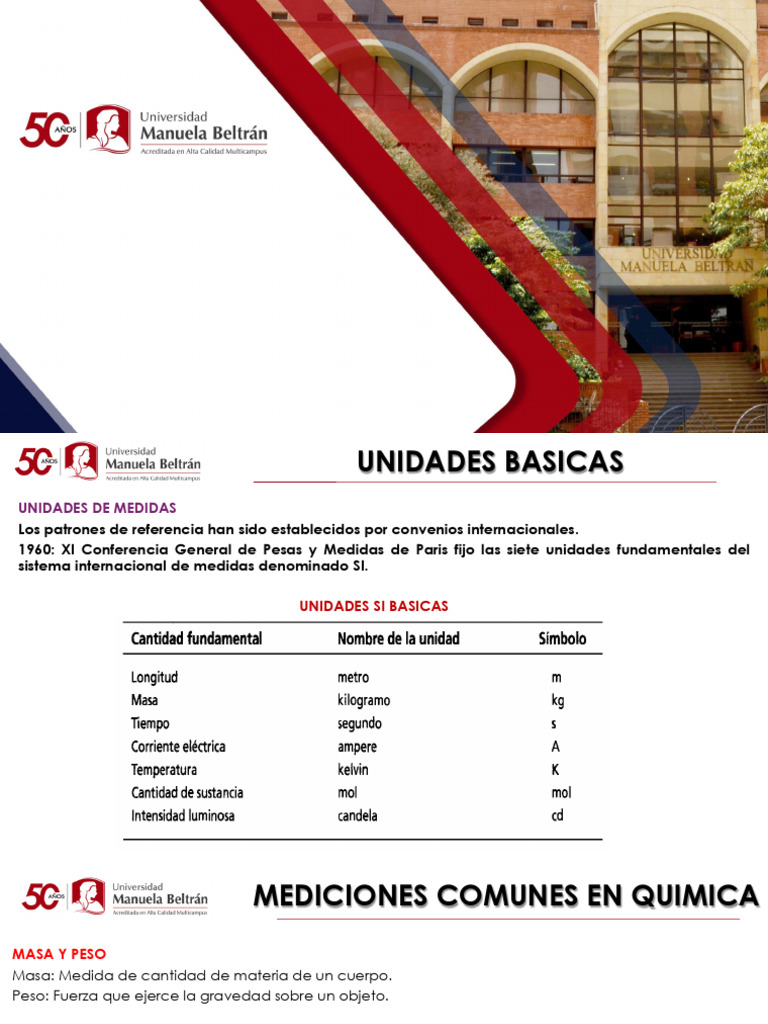 Sesión 3 y 4, Unidades de Medición en Quimica | PDF | Exactitud y ...