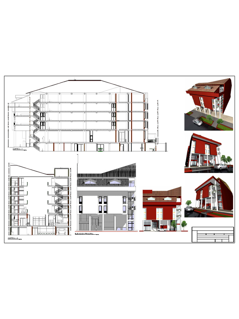 Corte y Elevacion A-4 | PDF