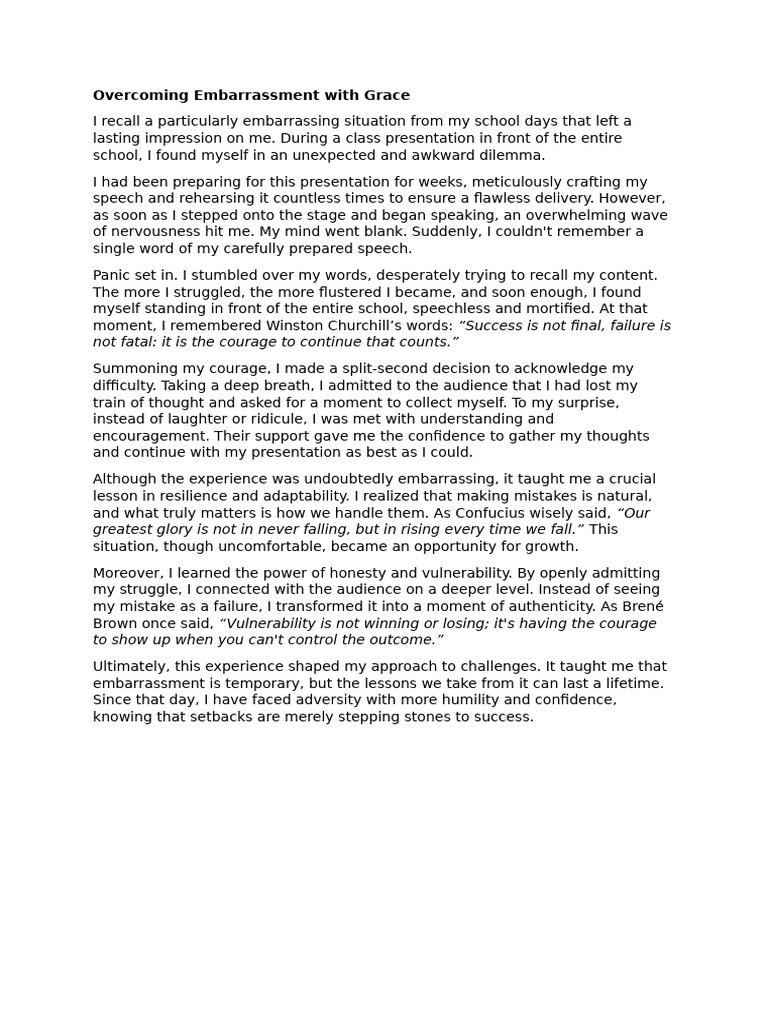 Embarassing situation | PDF