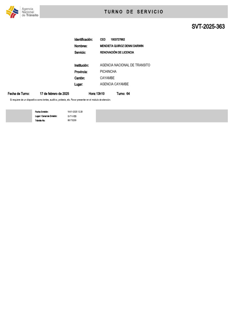 Mendieta Quiroz Denni Darwin Turno | PDF