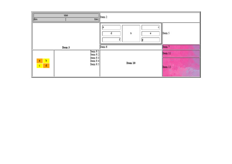 Ejercicio 00 Tablas Anidadas en HTML | PDF