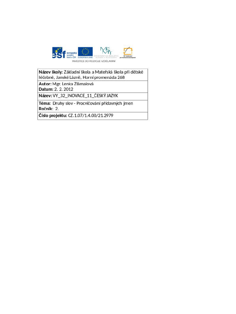 Vy 32 Inovace 11 cj2 Zla | PDF