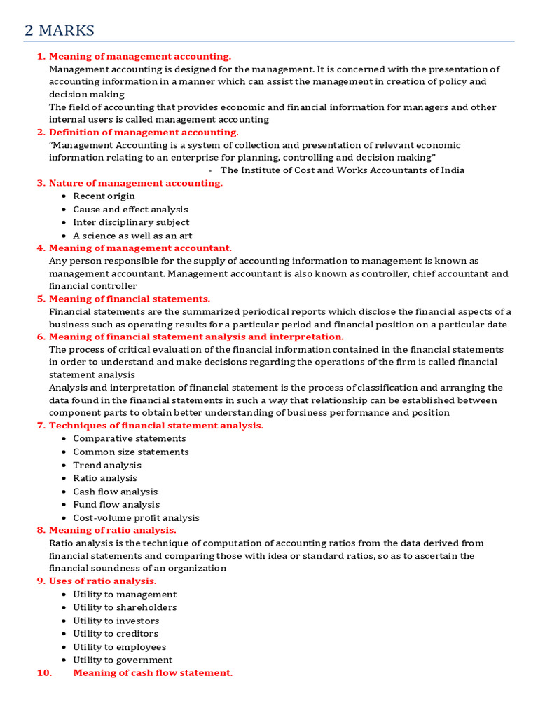 Understanding Management Accounting Basics | PDF | Audit | Cash Flow ...
