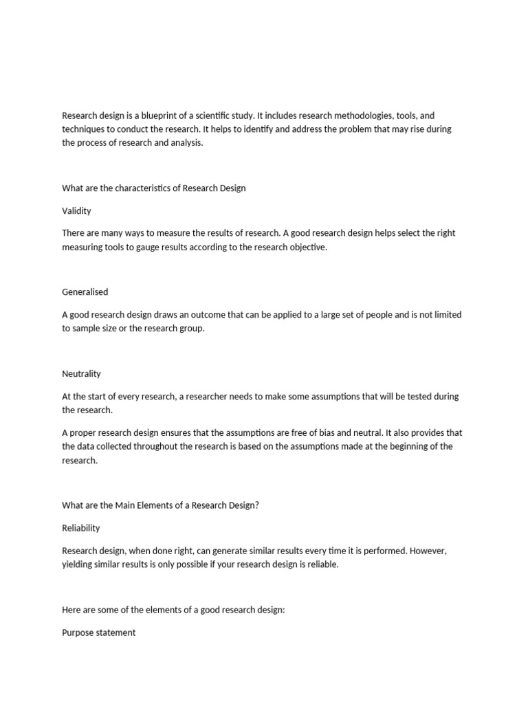 Characteristics of Good Research Design | PDF