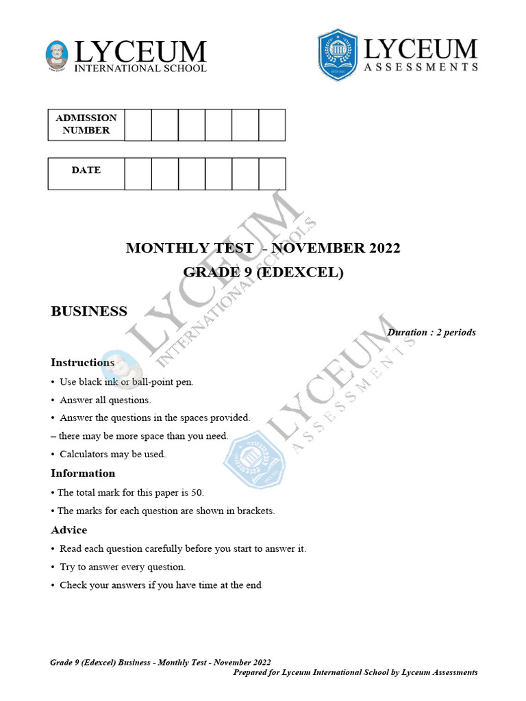 Grade 9 (Edexcel) Business | PDF | Exports | Imports