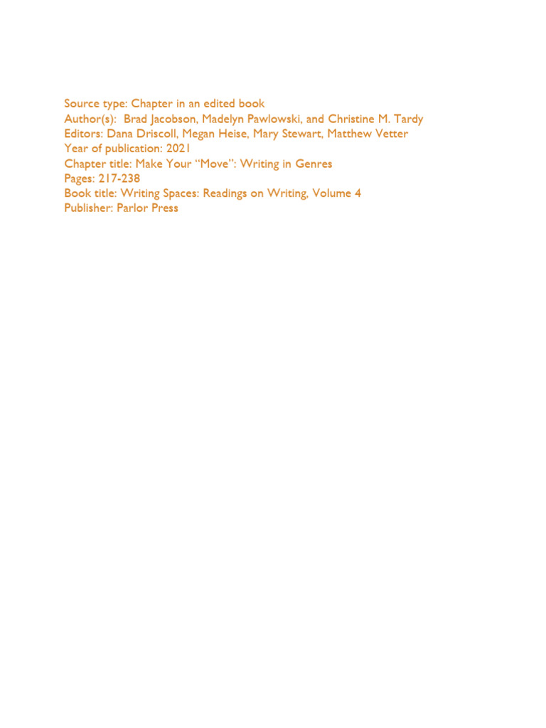 Rhetorical Moves Analysis in Writing | PDF | Genre | Sampling (Statistics)