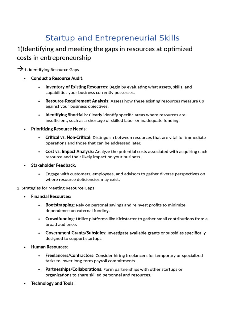 Essential Skills for Entrepreneurs | PDF | Entrepreneurship | Creativity