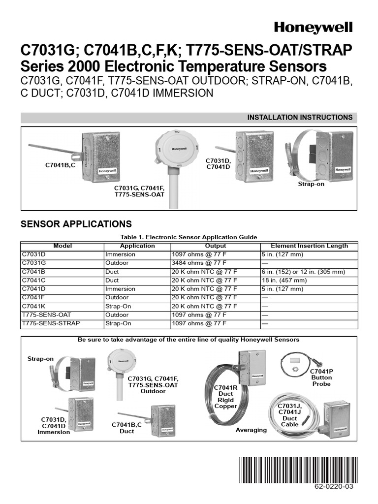 Installation Guide for Honeywell Sensors | PDF | Pipe (Fluid Conveyance ...