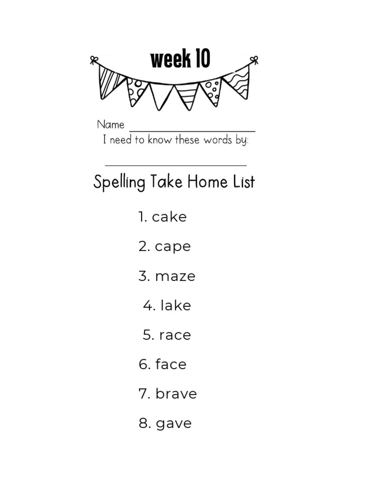 1stgrade Wk10 Spelling | PDF