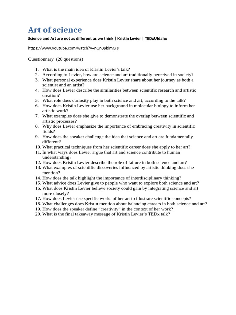 Art of Science Eleve | PDF