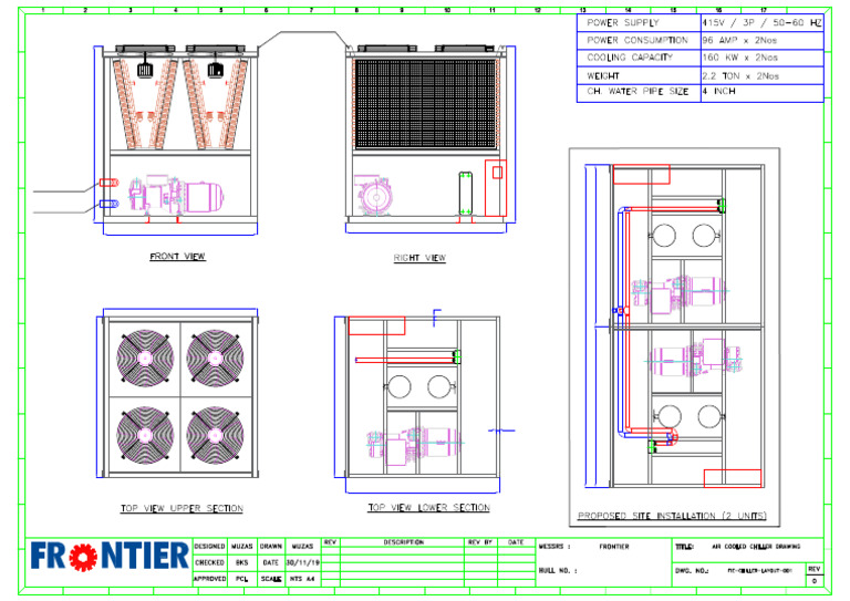 Air Cooled Chiller Drawing | PDF