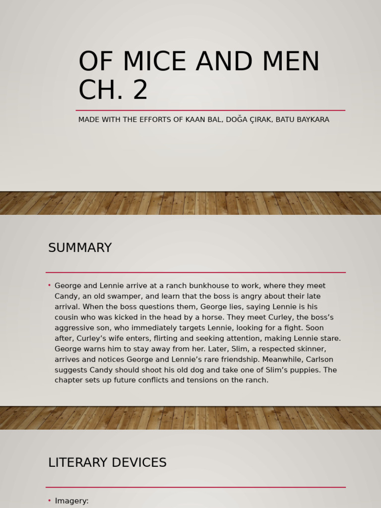 Of Mice and Men Chapter 2 Summary | PDF