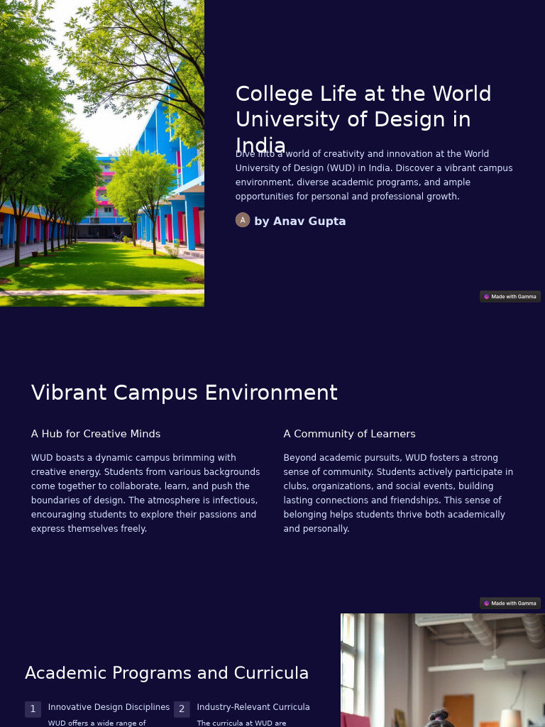 College Life at World University of Design | PDF | Design | Leadership