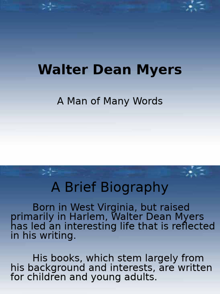 Walter Dean Myers: A Literary Journey | PDF
