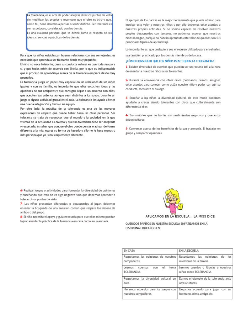 Guia de Padres Tolerancia | PDF | Tolerancia | Escuelas
