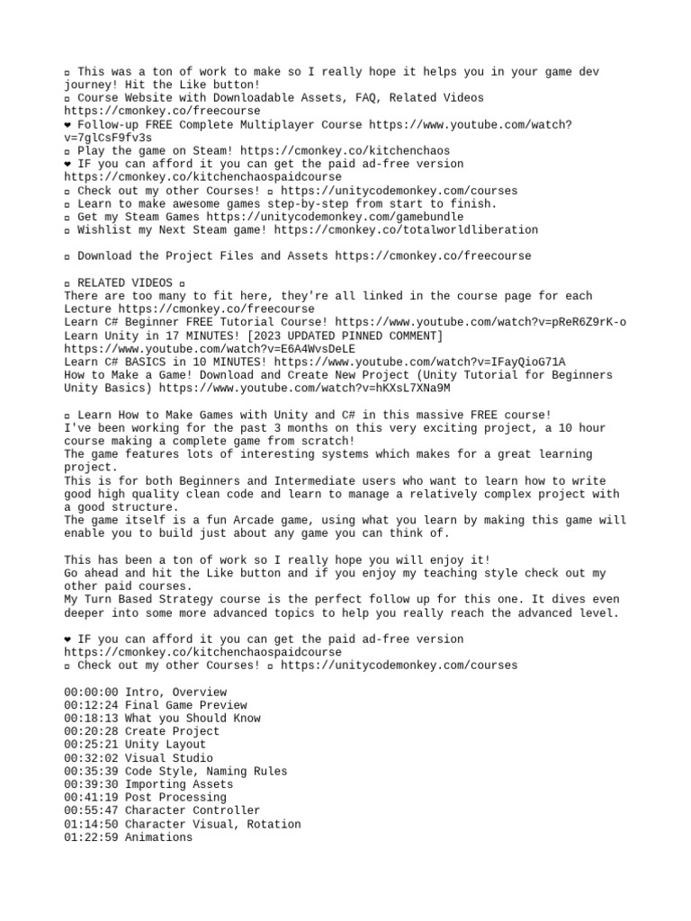 Learn Unity Beginner Intermediate 2024 Free Complete Course Unity