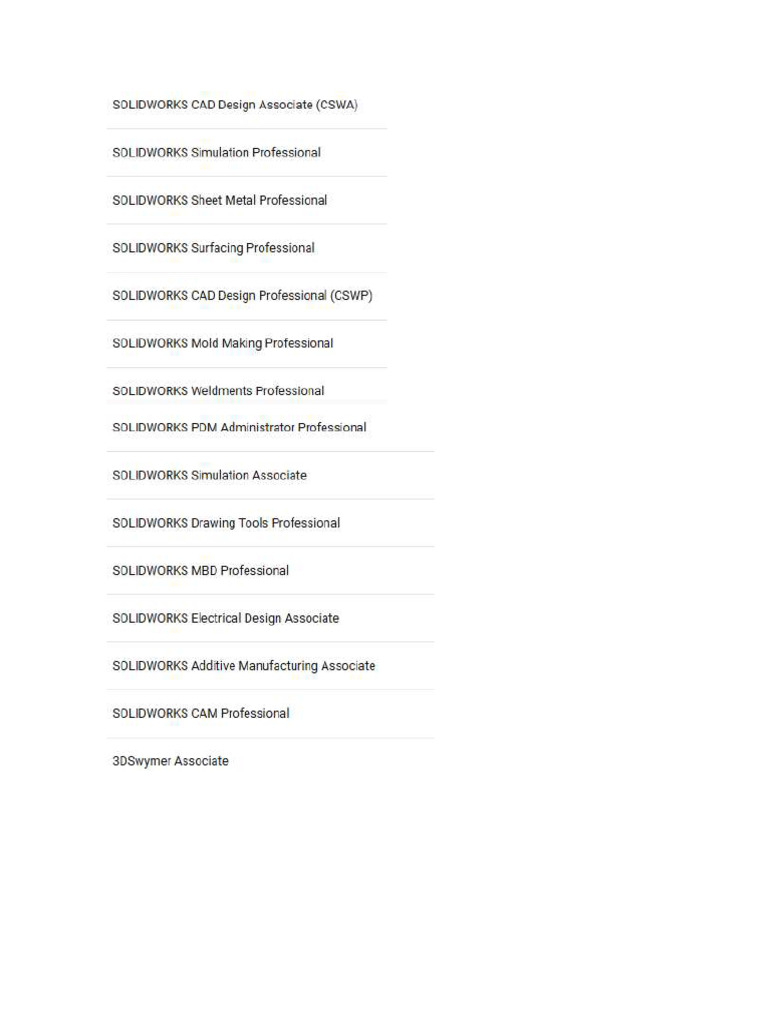 Certificaciones SOLIDWORKS | PDF