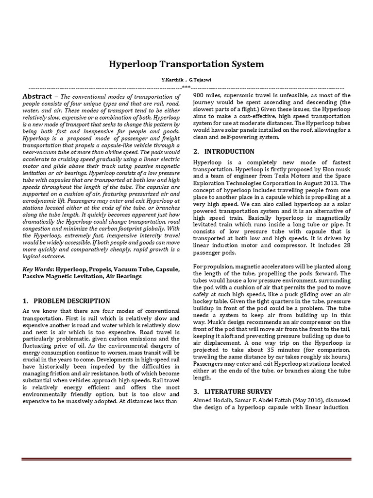 Hyperloop: Future of Fast Transport | PDF | Hyperloop | Transport