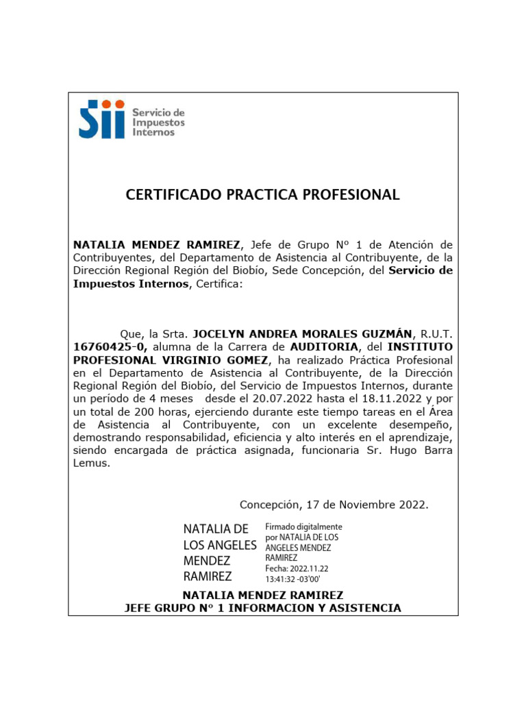 Certificado J. Morales | PDF