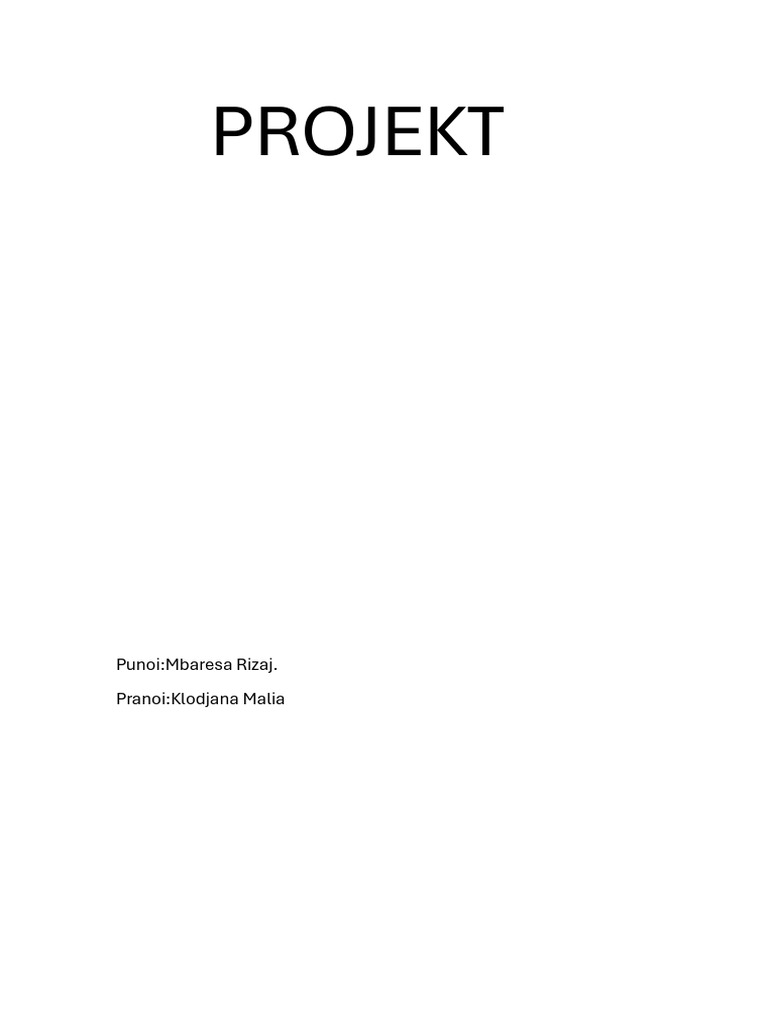Projekt Mbaresa Rizaj | PDF