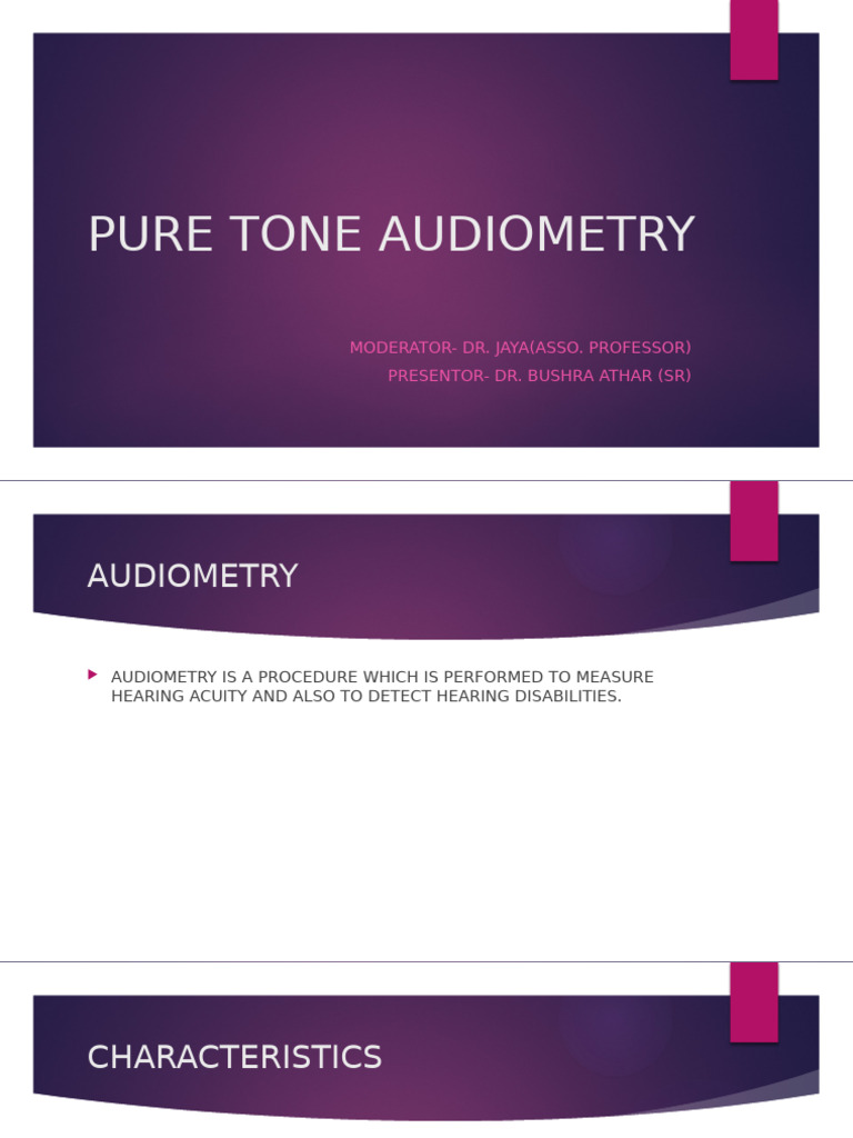 Pure Tone Audiometry Overview | PDF | Hearing Loss | Ear