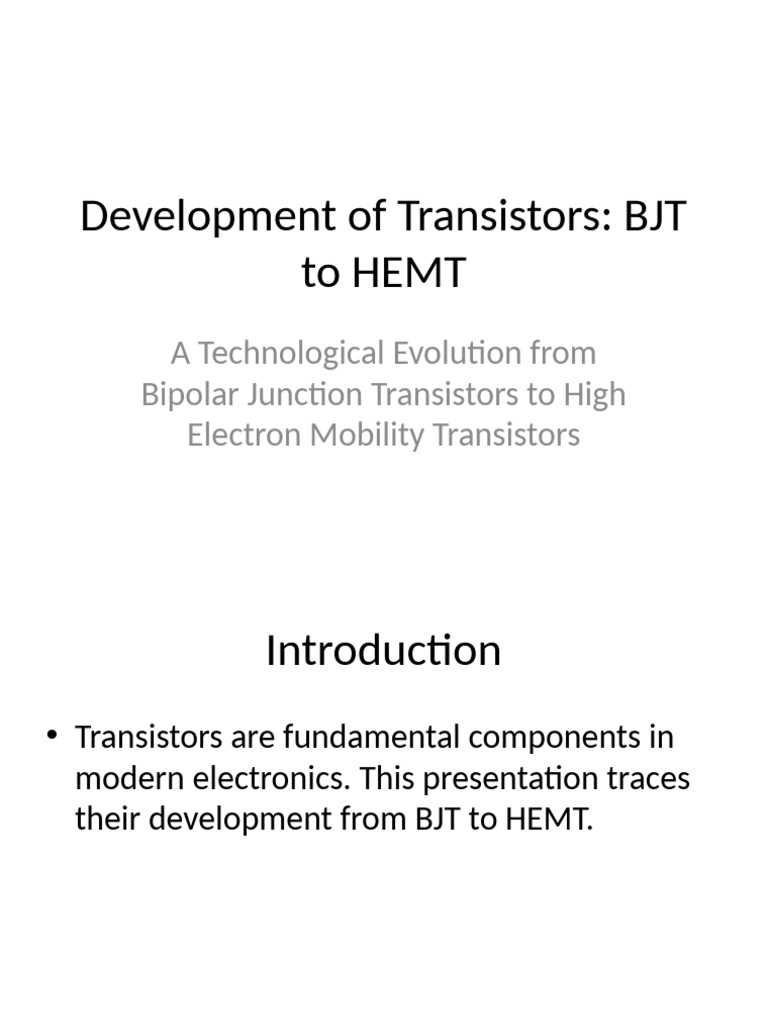 Development of Transistors | PDF