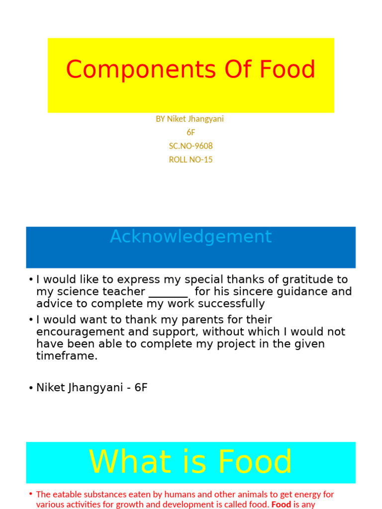 Components of Food | PDF