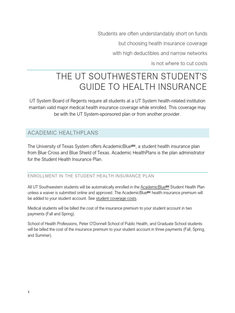 Student Guide To Health Insurance | PDF | Insurance | Deductible