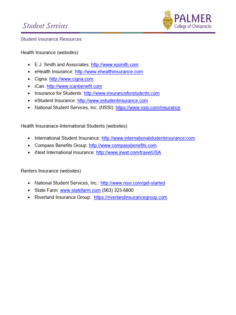 Student Insurance Resources | PDF