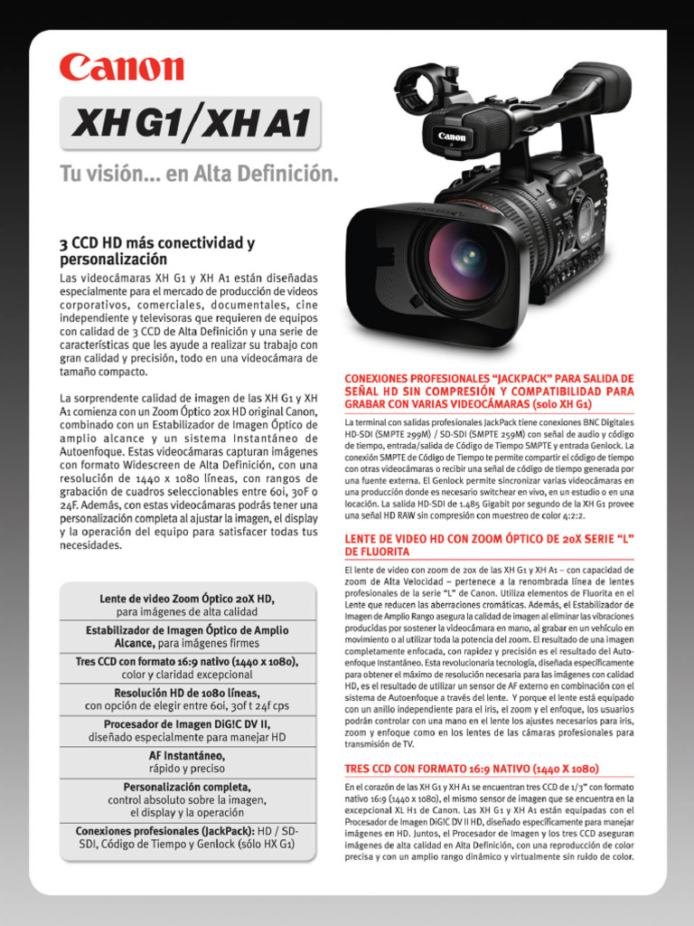XHG1 - XHA1 Manual Camara | PDF