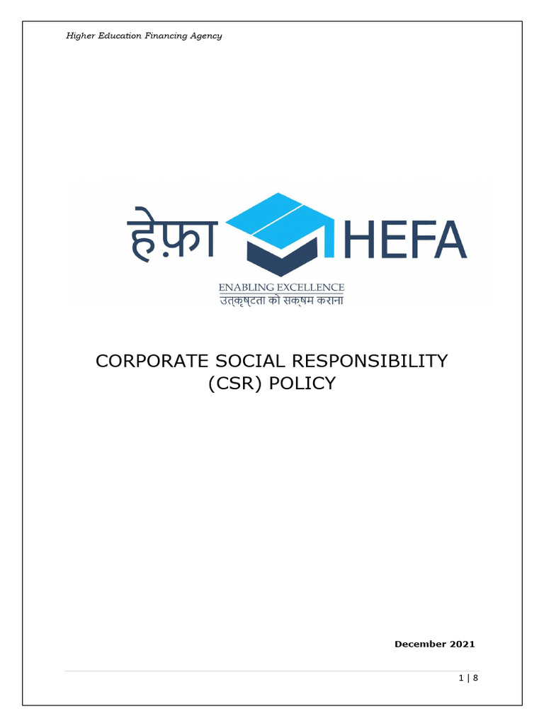 CSR-Policy | PDF | Corporate Social Responsibility