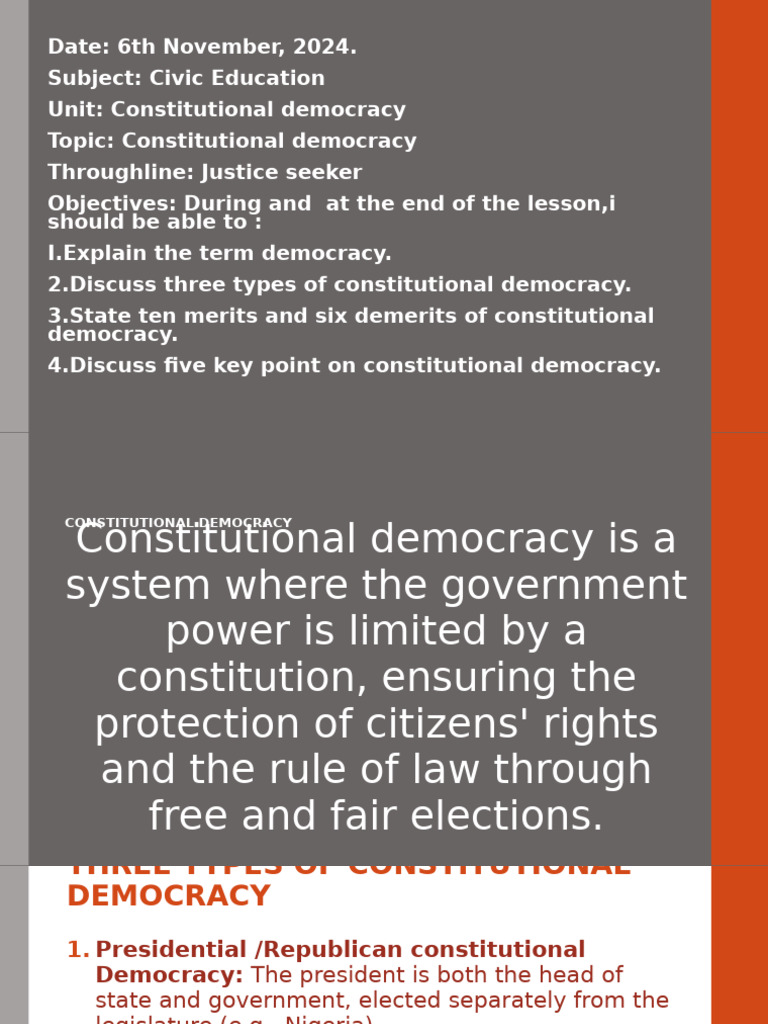 Constitutional Democracy | PDF | Democracy | Political Ideologies
