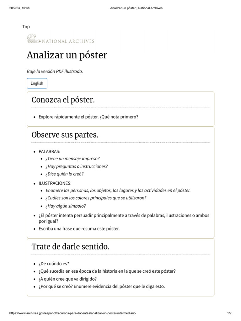 Guía para Analizar un Póster Histórico | PDF