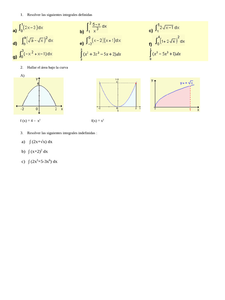 Integrales Definidas e Indefinidas | PDF