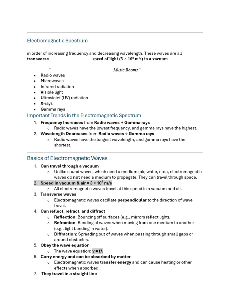 Understanding the Electromagnetic Spectrum | PDF | Electromagnetic ...